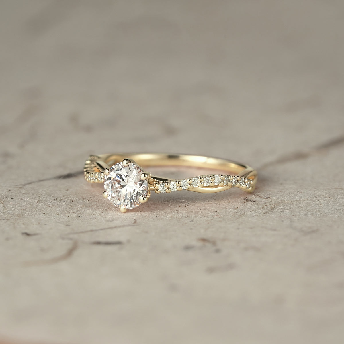 Twist Solitaire Lab Grown Diamond Engagement Ring - Lena – GemsMagic