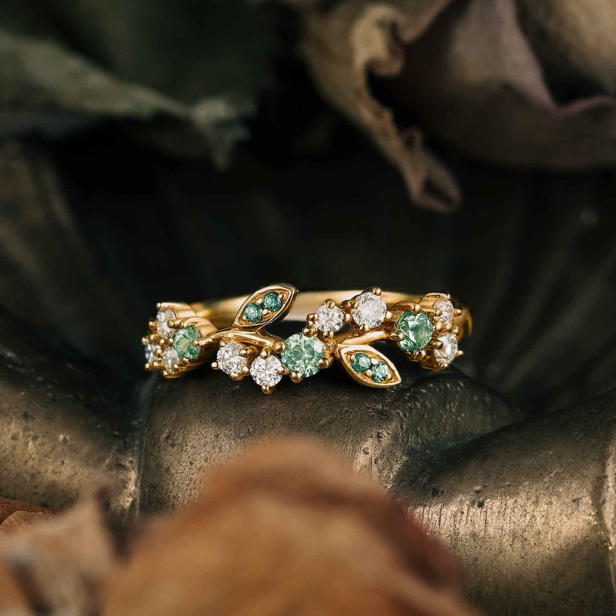 Nature Inspired Wedding Band | Grapevine Leaf Ring – GemsMagic